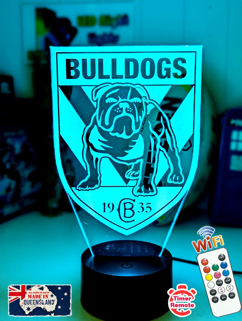 Canterbury Bulldogs Rugby League NRL 3D LED Night Light Lamp — Kustombox