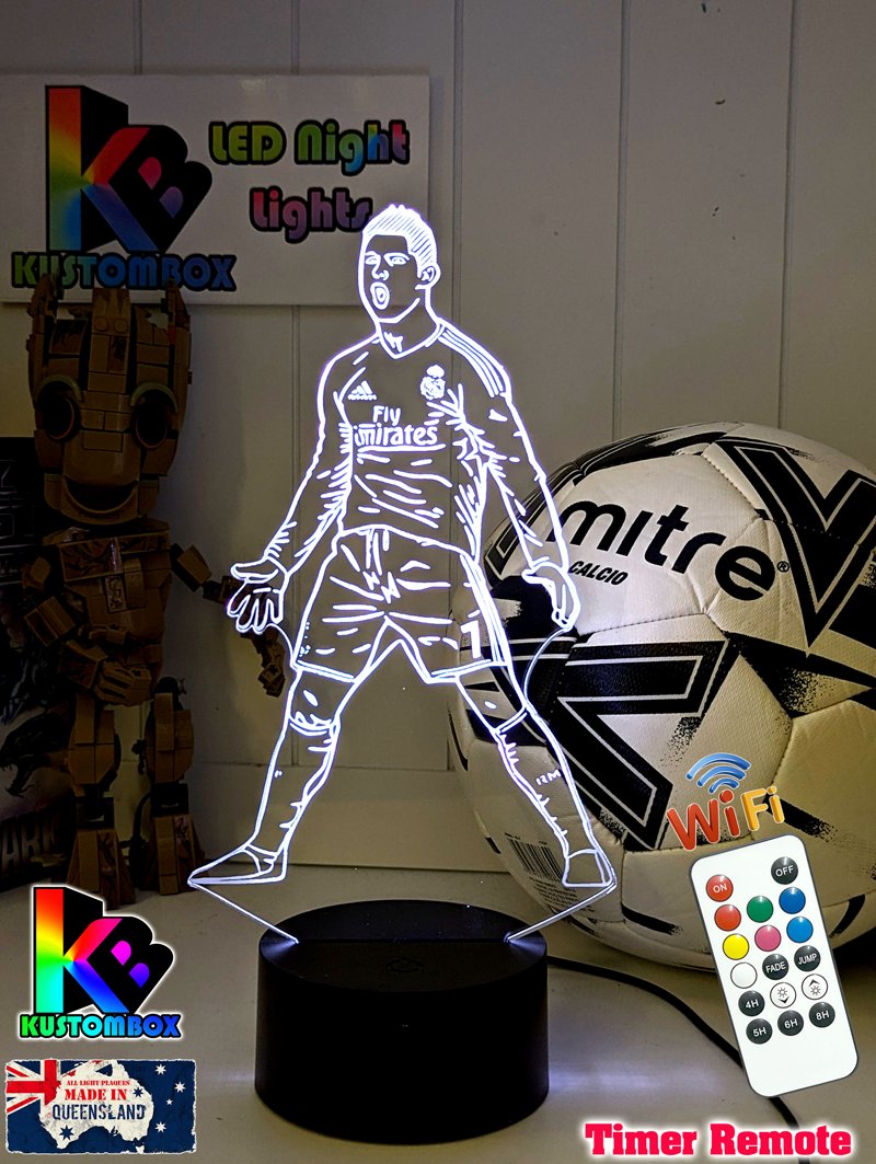 Cristiano Ronaldo Footballer Player 3D LED Night Light — Kustombox