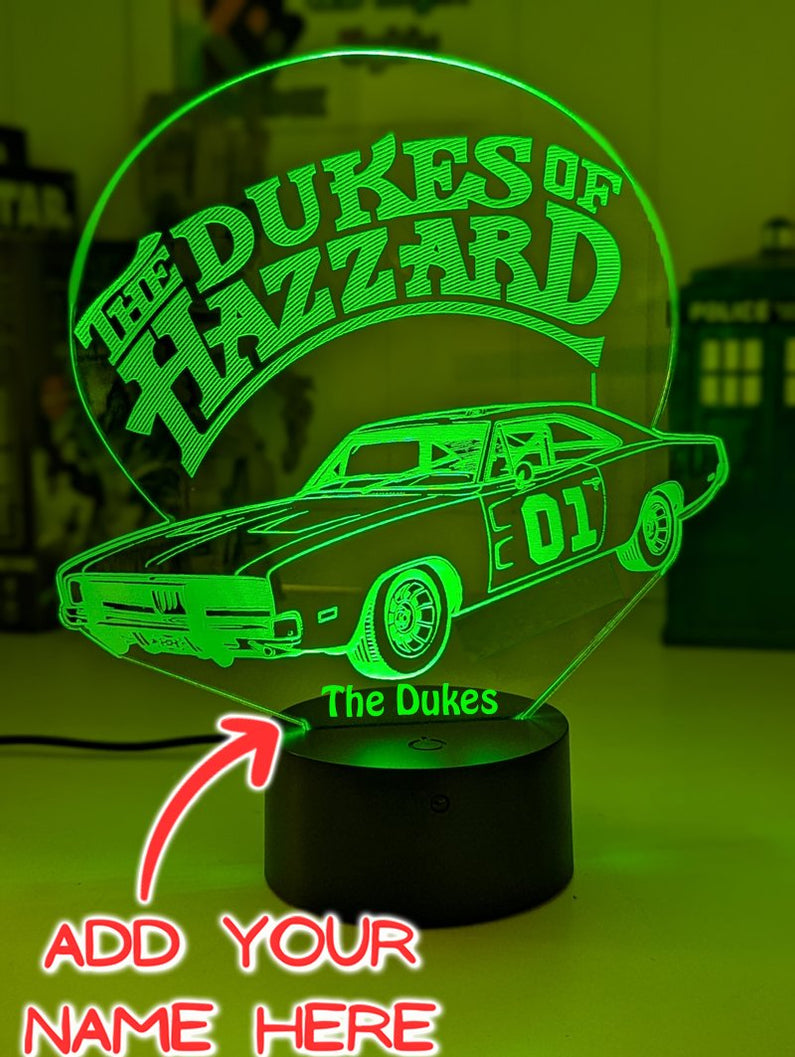 Dukes of Hazzard The General Lee 3D LED Night Light Lamp — Kustombox