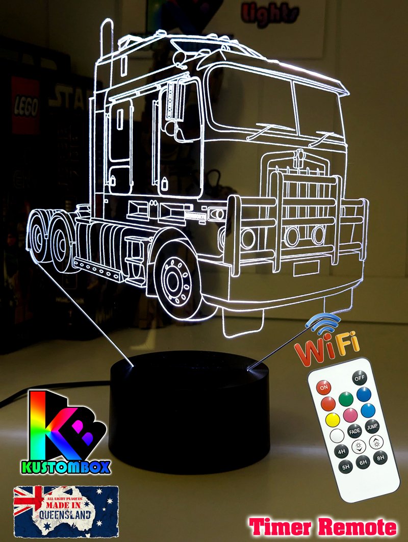 Kenworth K100 Semi Truck 3D LED Night Light Lamp Mancave — Kustombox