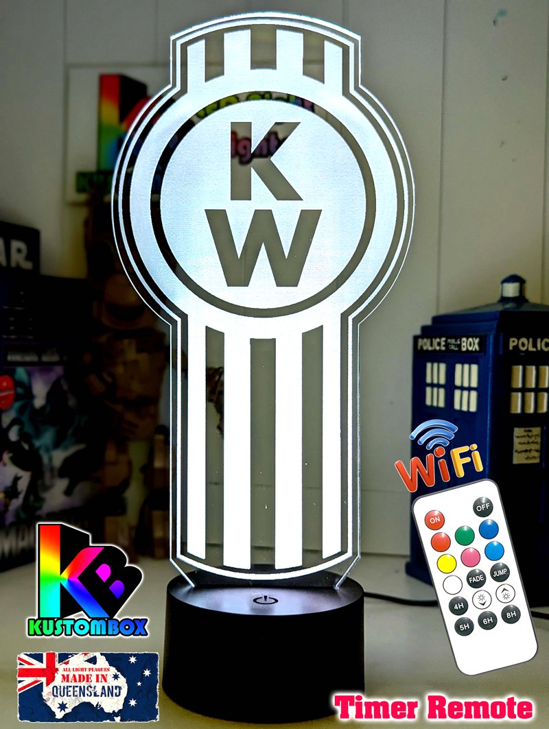Kenworth Semi Truck Logo 3D LED Night Light Lamp — Kustombox