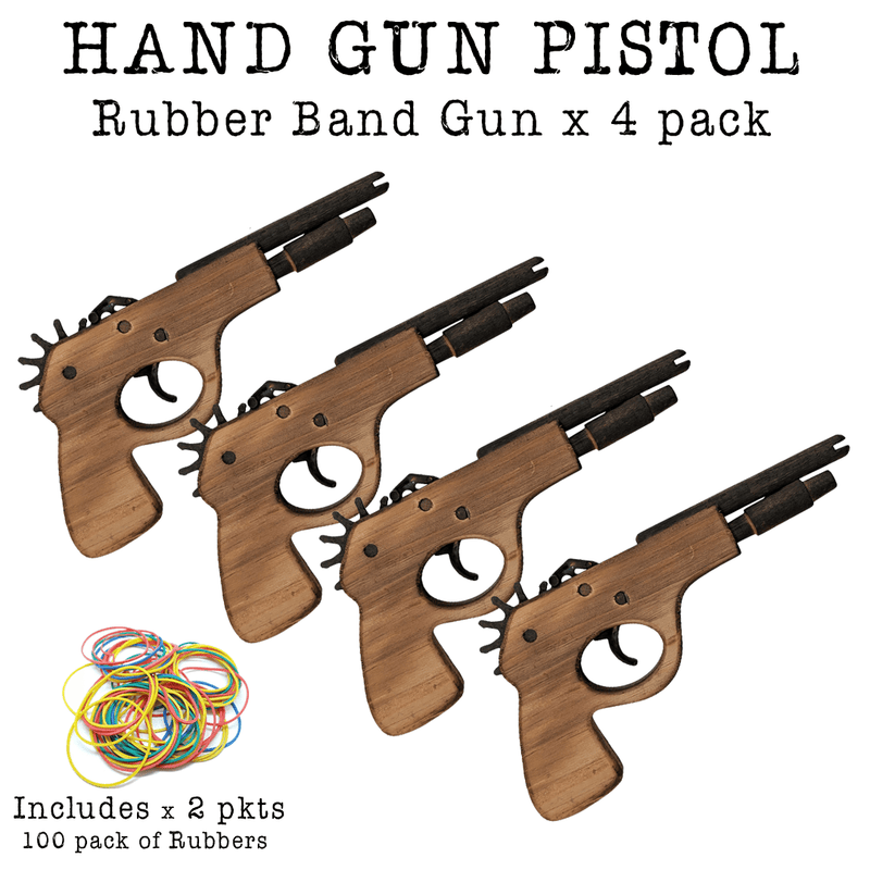 Timber Hand Pistol Wooden Rubber Band Gun Classic Wooden Toy — Kustombox