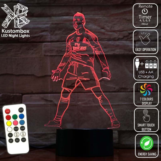 Soccer Football Player Personalised 3D LED Night Light Room Lamp ...