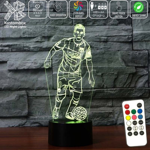 Soccer Football Player Personalised 3D LED Night Light Room Lamp ...